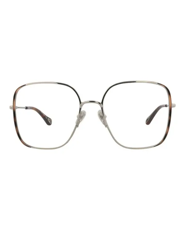 Chloé Square Metal Optical Frames - Silver Silver Transparent (ch0038o/30009845/003)