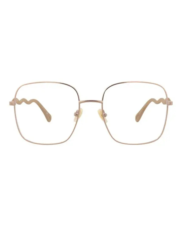 Chloé Square-frame Metal Optical Frames - Beige Brown (ch0056o/30011442/002)