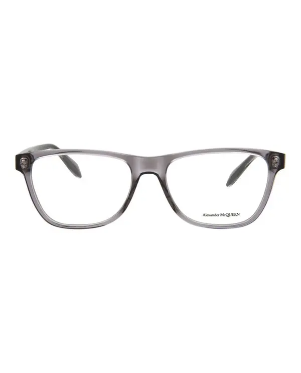 Alexander McQueen Square Frame Acetate Optical Frames - Grey Grey Transparent (am0248o/30008654/001)