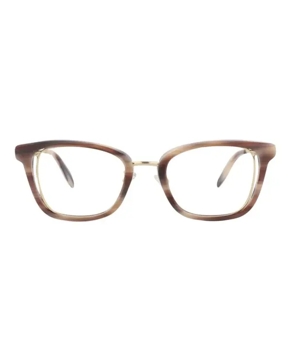 Alexander McQueen Square-frame Acetate Optical Frames - Pink Gold Transparent (am0225o/30008068/003)