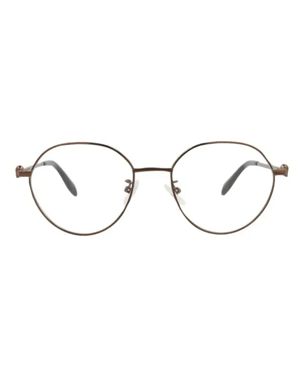 Alexander McQueen Round-frame Metal Optical Frames - Brown Brown Transparent (am0319o/30010861/003)