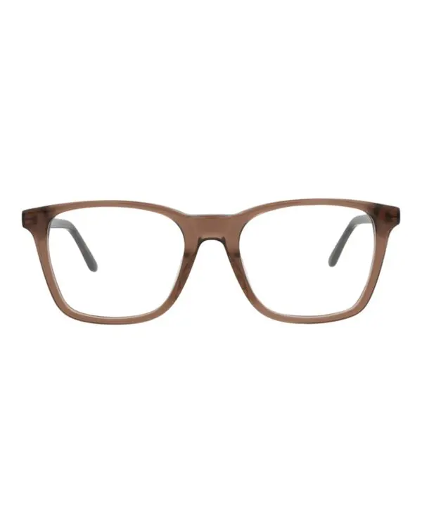 Alexander McQueen Acetate Square Frame Optical Frames - Brown Silver Transparent (am0324o/30010866/003)