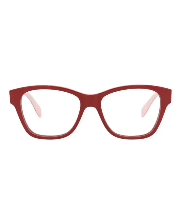 Alexander McQueen Square Frame Acetate Optical Frames - Red Red Transparent (am0306o/30010888/005)