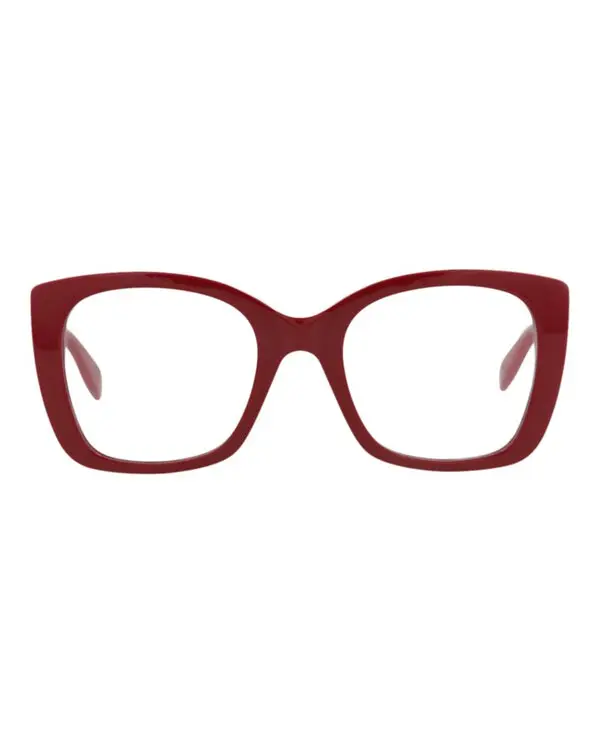 Alexander McQueen Square Frame Acetate Optical Frames - Red Red Transparent (am0351o/30012329/003)