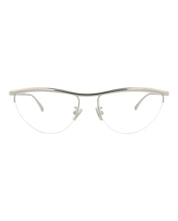 Bottega Veneta Cat Eyeframe Metal Optical Frames - Silver Silver Transparent (bv1132o/30011518/002)