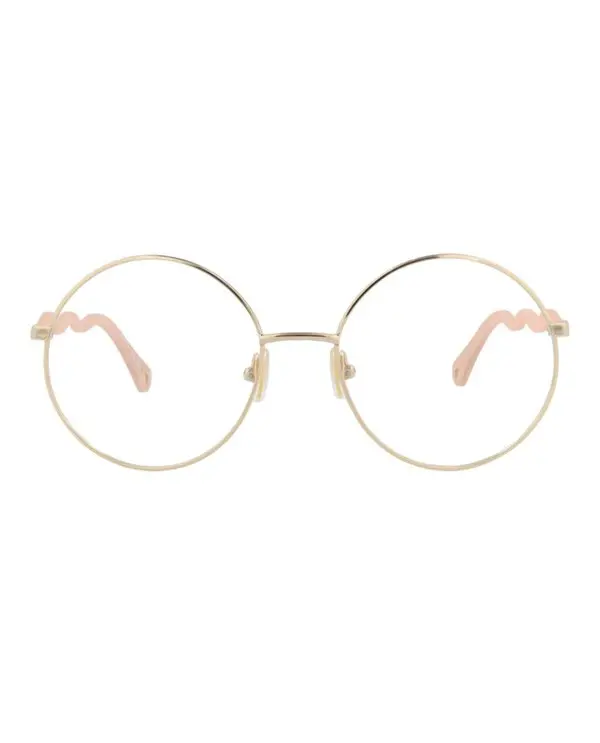 Chloé Round-frame Metal Optical Frames - Gold Pink Transparent (ch0057o/30011445/003)
