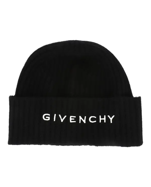 Givenchy Embroidered Logo Beanie - Black White