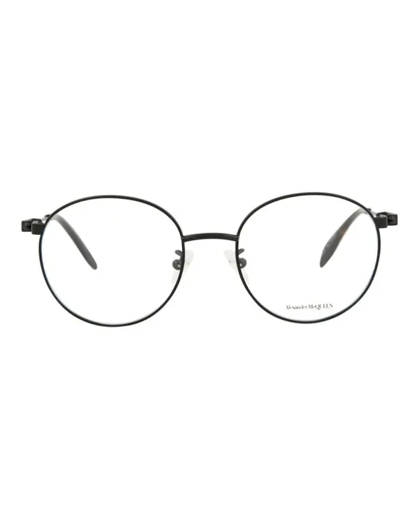 Alexander McQueen Round-frame Optical Frames - Black Black Transparent (am0232o/30008070/002)