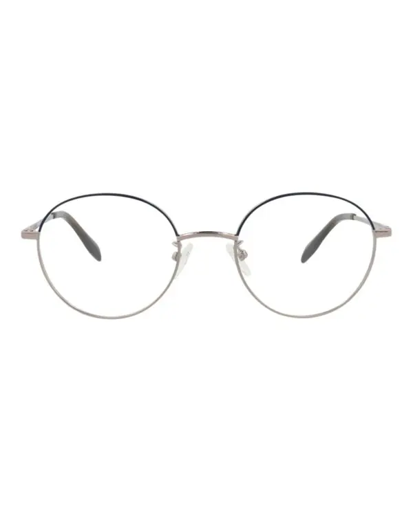 Alexander McQueen Round-frame Metal Optical Frames - Ruthenium Ruthenium Transparent (am0369o/30012347/006)