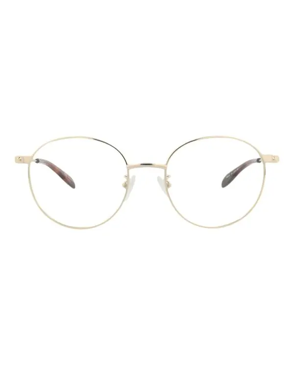 Alexander McQueen Round-frame Metal Optical Frames - Gold Gold Transparent (am0232o/30008070/004)