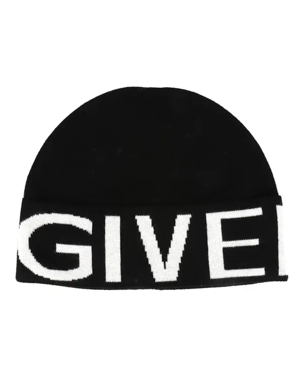 Givenchy Jacquard Logo Beanie - Black White