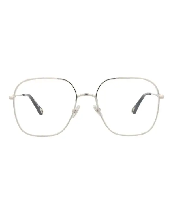 Chloé Square Frame Metal Optical Frames - Silver Silver Transparent (ch0023o/30009875/003)