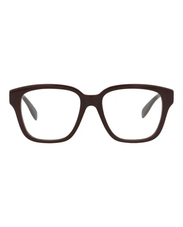 Alexander McQueen Square Acetate Optical Frames - Burgundy Burgundy Transparent (am0333o/30011493/003)