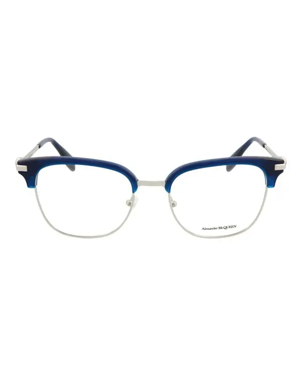 Alexander McQueen Round-frame Metal Optical Frames - Silver Silver Transparent (am0152o/30002600/004)