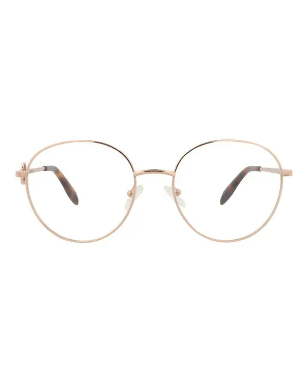 Alexander McQueen Round-frame Optical Frames - Gold Gold Transparent (am0291o/30009427/003)