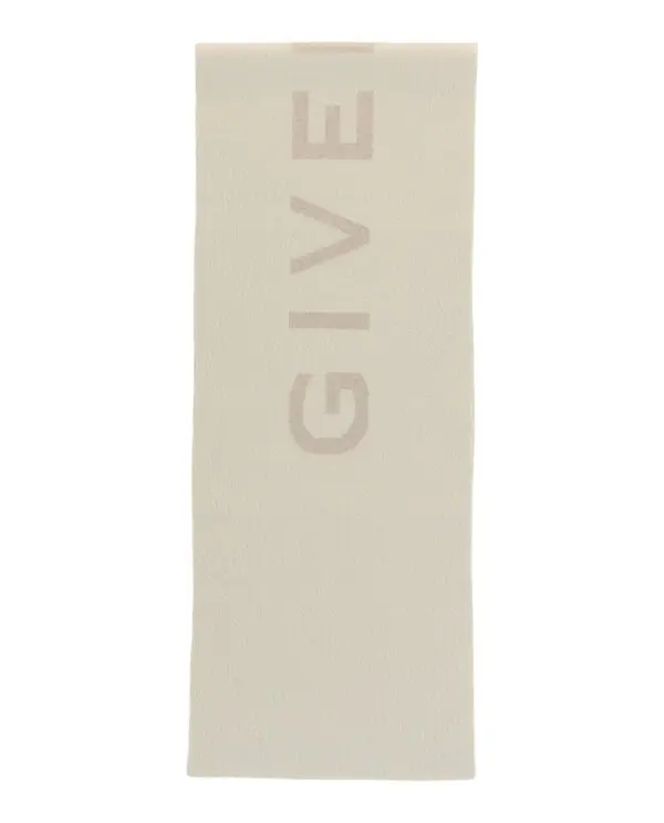 Givenchy Reversible Logo Wool Scarf - White