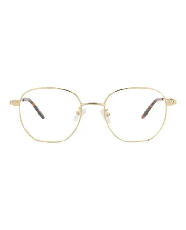 Alexander McQueen Round-frame Metal Optical Frames - Gold Gold Transparent (am0267o/30008679/002)