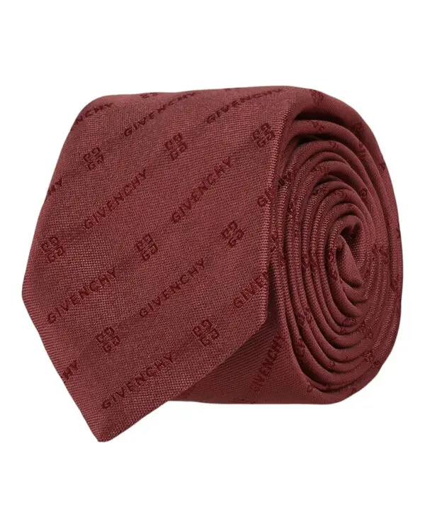 Givenchy Diagonal Logo Silk Tie - Pink