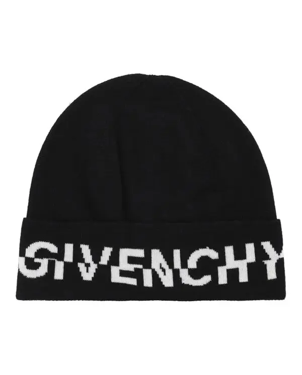 Givenchy Logo Wool Beanie - Black