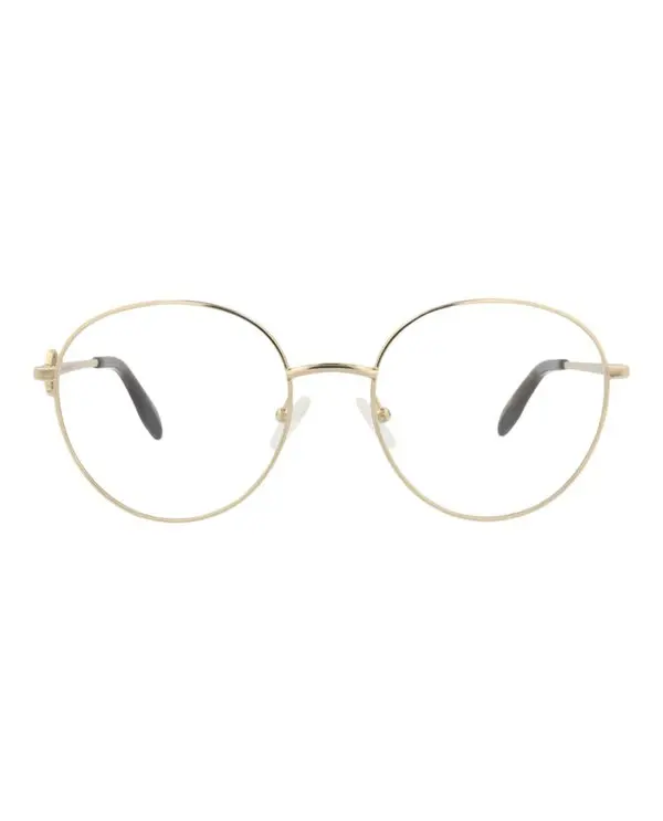Alexander McQueen Round-frame Metal Optical Frames - Gold Gold Transparent (am0291o/30009427/002)