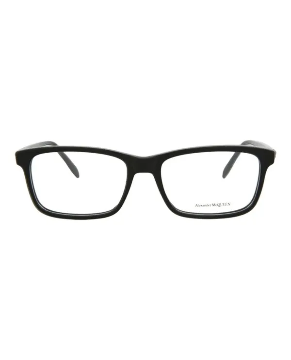 Alexander McQueen Square Frame Acetate Optical Frames - Black Black Transparent (am0162o/30006093/001)