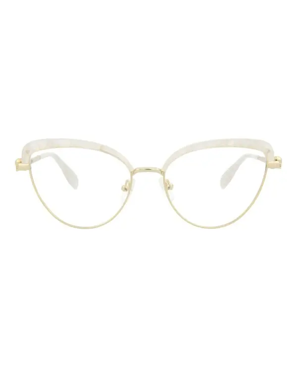 Alexander McQueen Cat Eye Optical Frames - Gold Gold Transparent (am0259o/30008692/003)