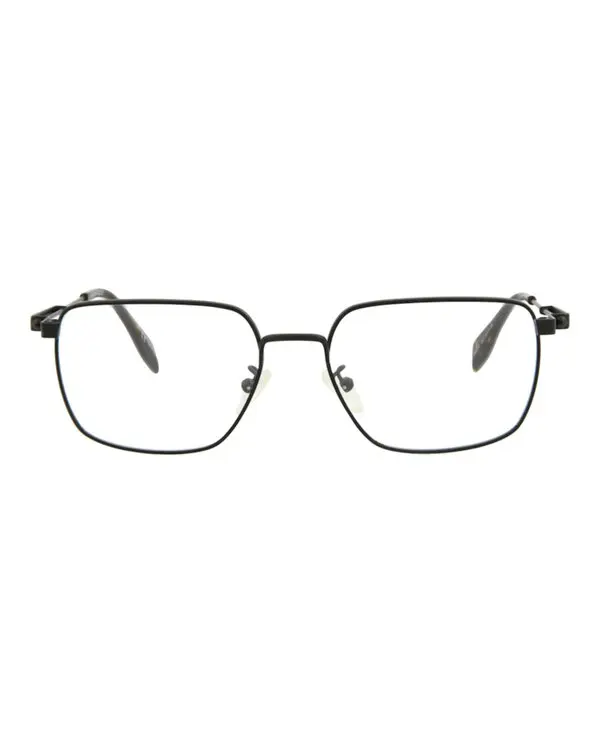 Alexander McQueen Square-frame Metal Optical Frames - Black Black Transparent (am0231o/30008069/002)