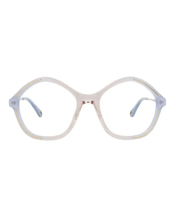 Chloé Square Frame Bio Acetate Optical Frames - Light Blue Gold (ch0062o/30011511/003)