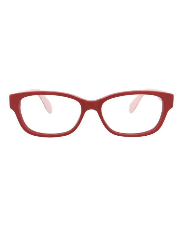 Alexander McQueen Square Frame Acetate Optical Frames - Red Red Transparent (am0344o/30011495/004)