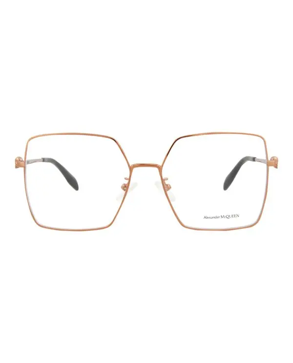 Alexander McQueen Square-frame Metal Optical Frames - Nude Nude Transparent (am0276o/30009376/003)