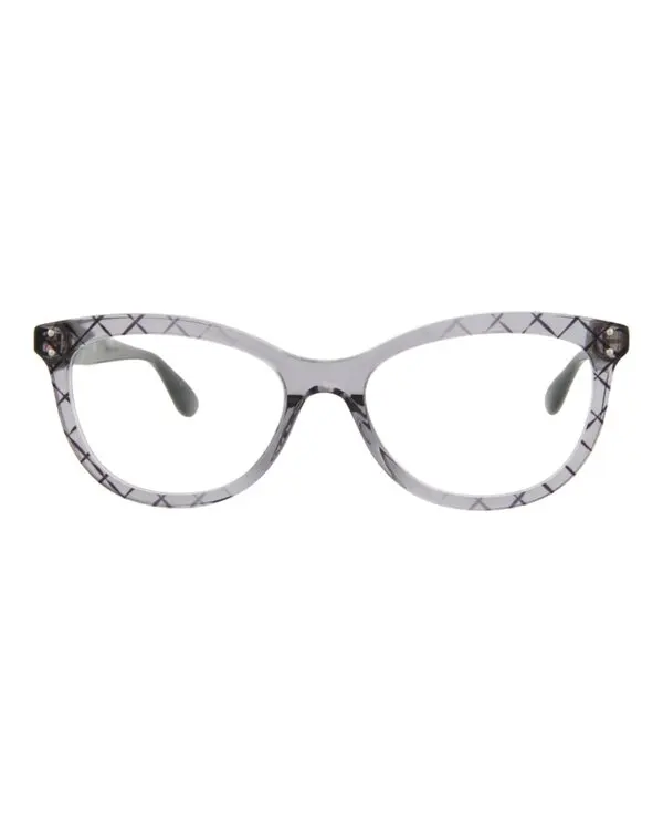 Bottega Veneta Acetate Cat Eye Optical Frames - Grey Black Transparent (bv0235o/30006409/001)