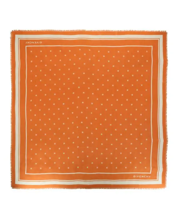 Givenchy 4g Cashmere And Silk Shawl - Ivory Orange