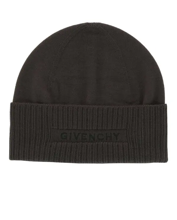 Givenchy Ribbed Embroidered Logo Beanie - Quartz
