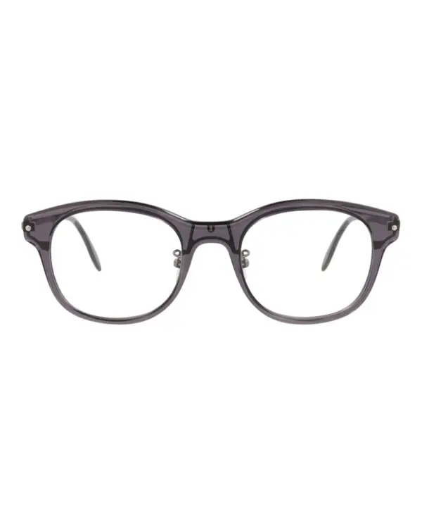 Alexander McQueen Acetate Optical Round Frame - Grey Ruthenium Transparent (am0266o/30008681/001)
