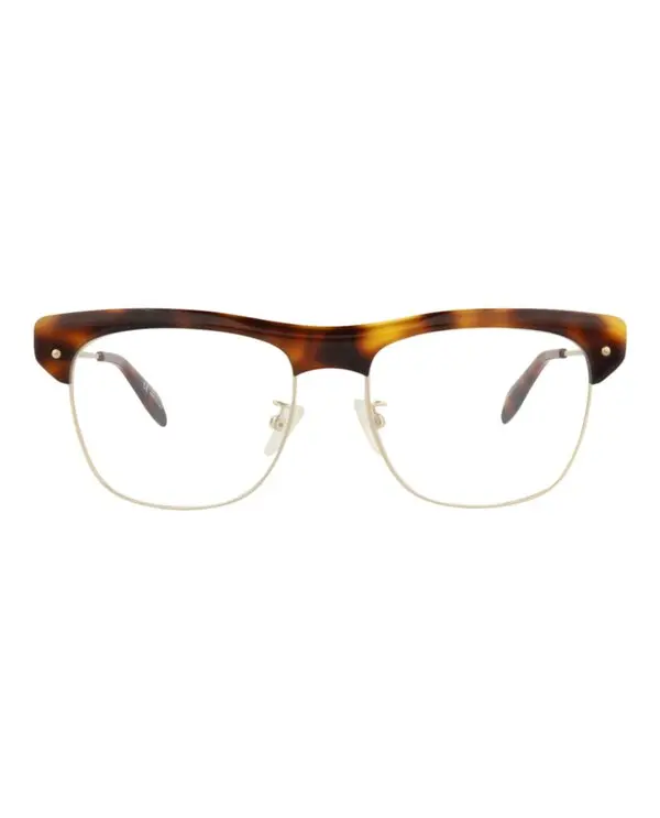 Alexander McQueen Square-frame Acetate Optical Frames - Havana Gold Transparent (am0237o/30008072/002)