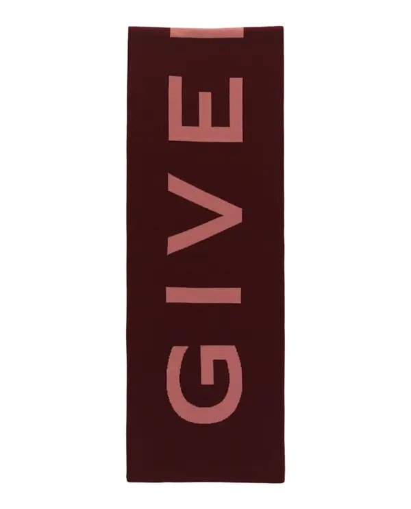 Givenchy Jacquard Logo Scarf - Burgundy