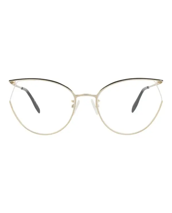 Alexander McQueen Cat Eye Optical Frames - Gold Gold Transparent (am0256o/30008656/001)