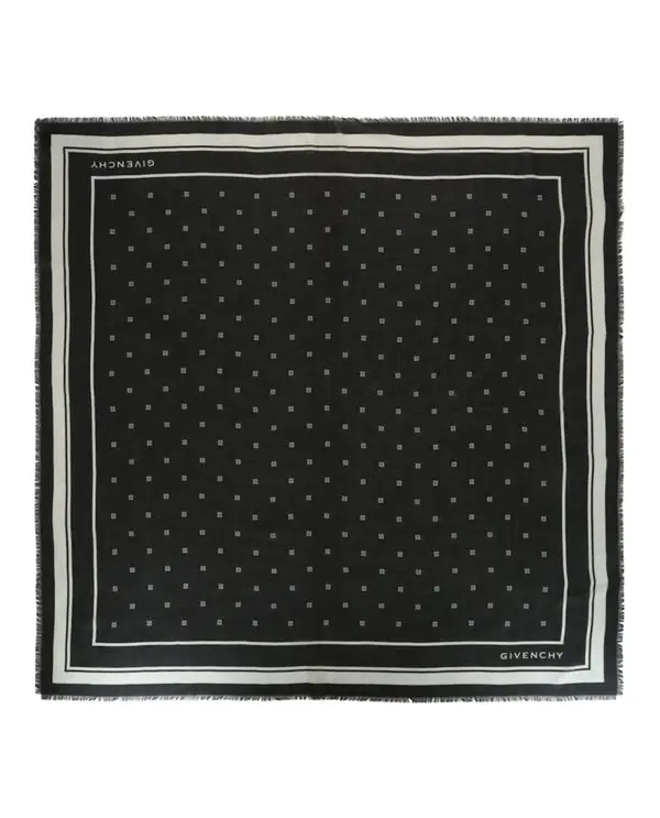Givenchy 4g Cashmere And Silk Shawl - Black White