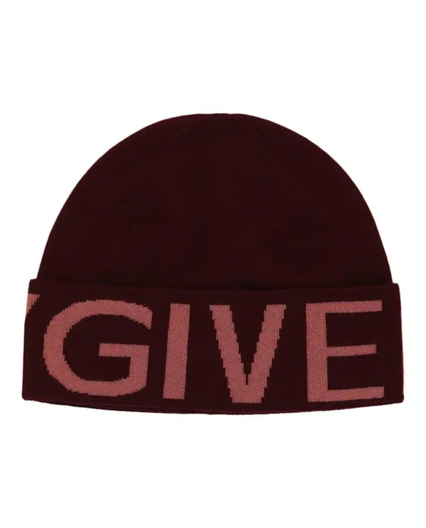 Givenchy Jacquard Logo Beanie - Burgundy