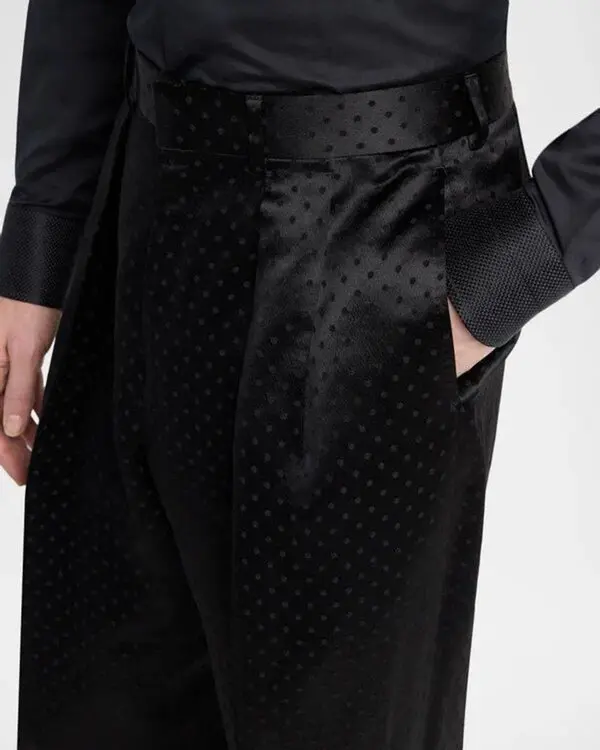 TOM FORD Satin Jacquard Double-pleated Trousers