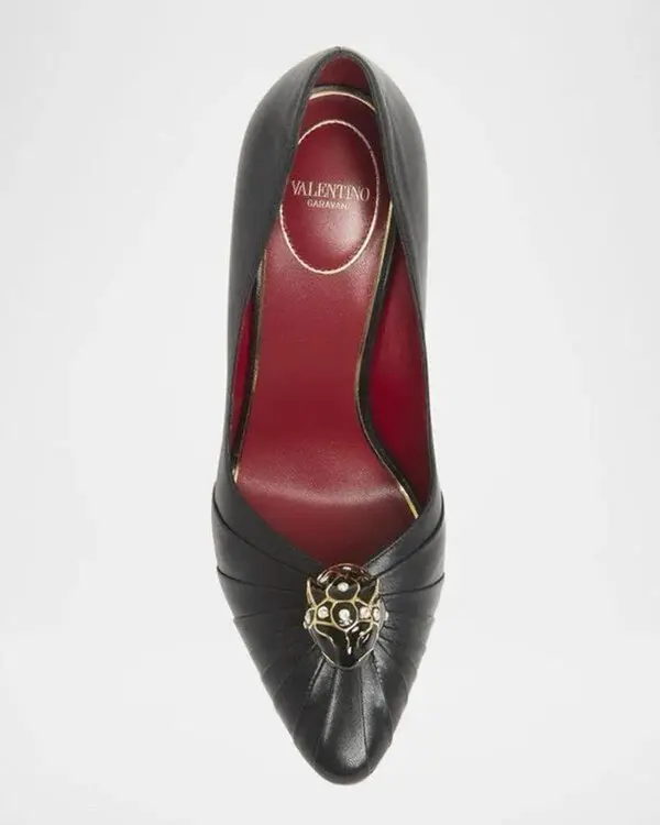 Valentino Garavani Pas De Chat Leather Pumps - Nero