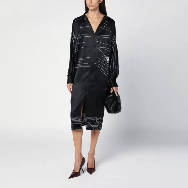 FERRAGAMO Silk Satin Midi Dress