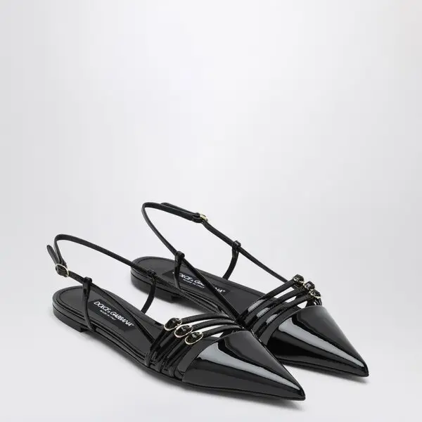 Dolce & Gabbana Patent Slingback Low Heel Pumps