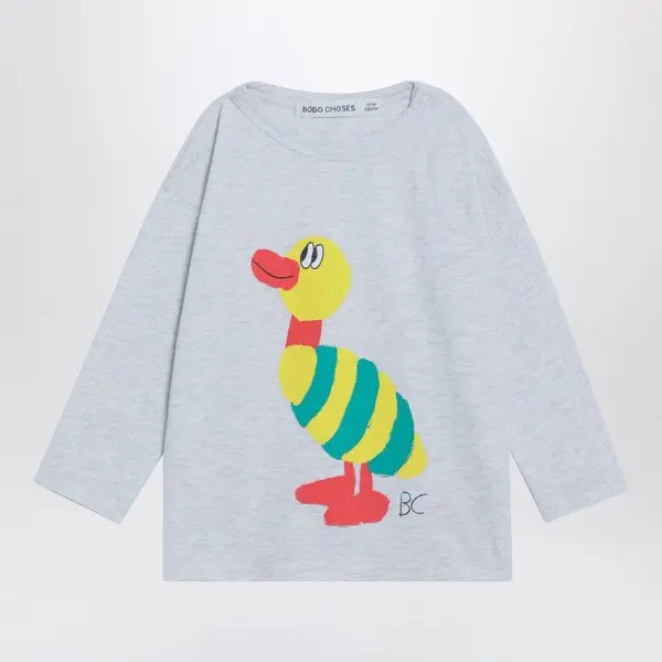 BOBO CHOSES Cotton Crew Neck Sweater - Grey
