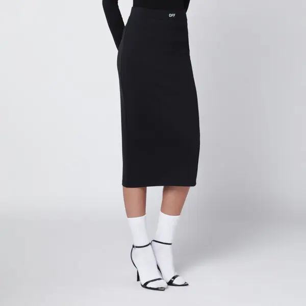 Off-White Pencil Skirt With Logo