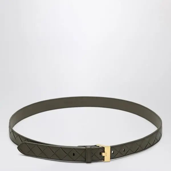 Bottega Veneta Intrecciato Leather Belt - Green