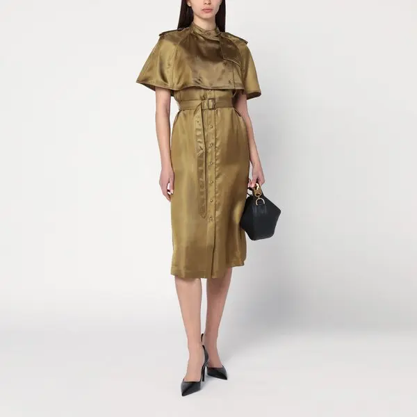 Buy Burberry Viscose Twill Trench Dress - Green At 70% Off | Editorialist