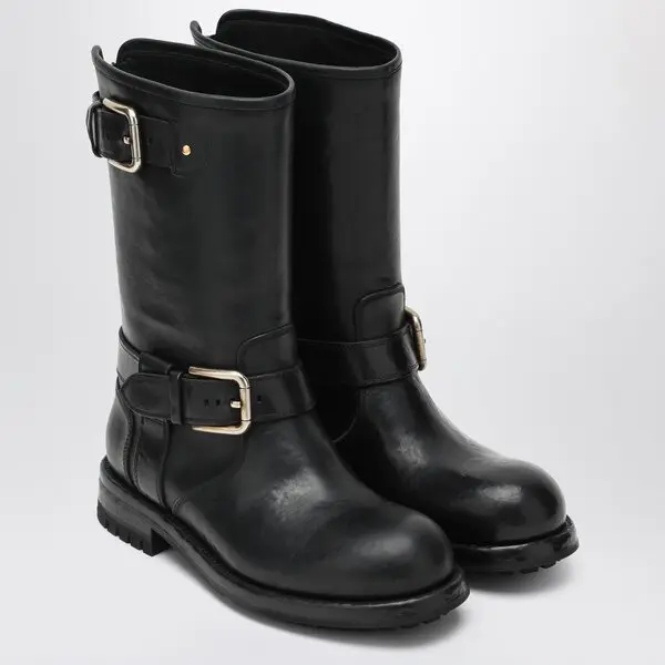 Dolce & Gabbana Leather Boot With Buckles