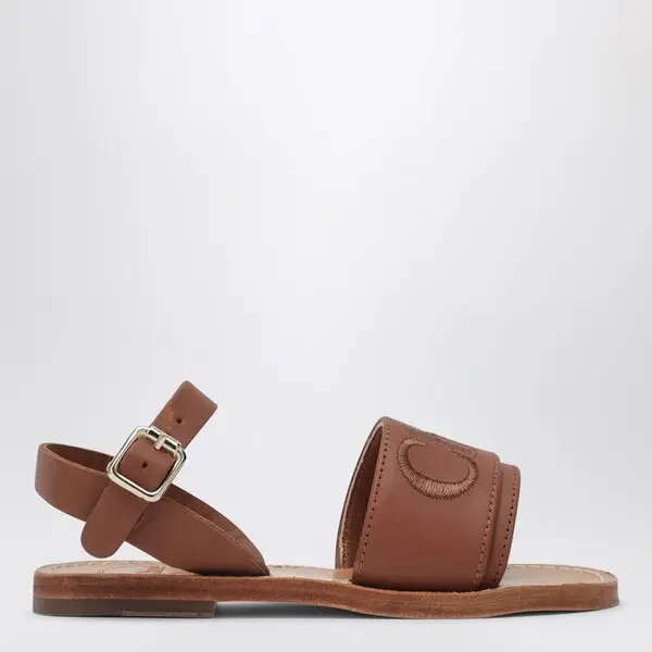 Chloé Leather Sandals With Logo