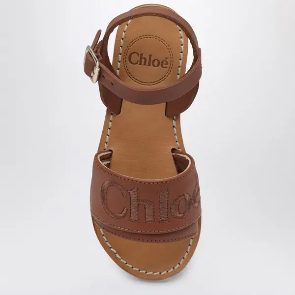 Chloé Leather Sandals With Logo